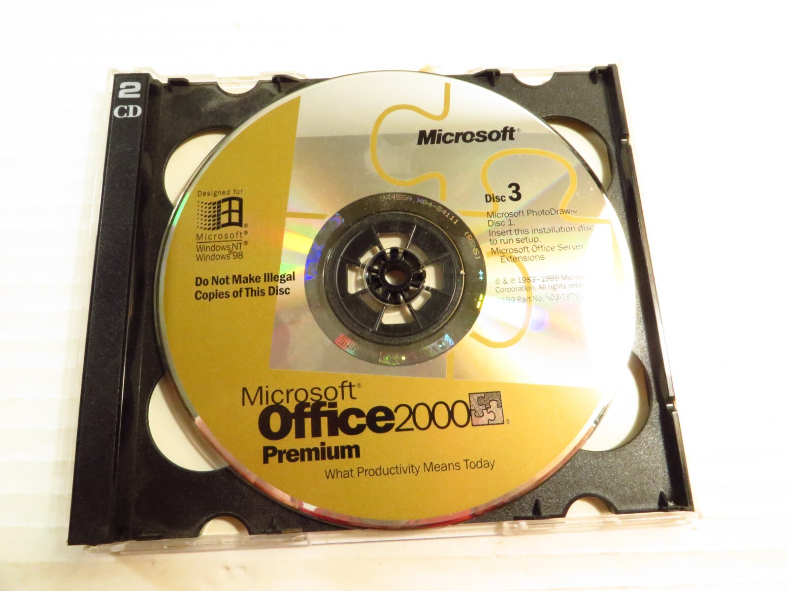 Original Microsoft Office 2000 Premium Disk 3, 4 (Incomplete) w/ CD Key ...