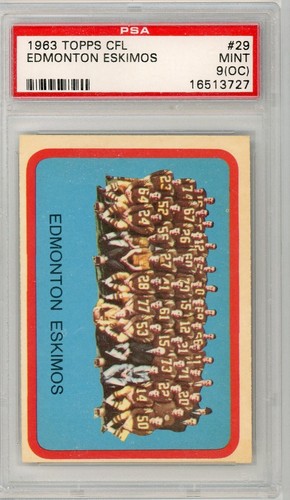 1963 Topps CFL Edmonton Eskimos #29 PSA 9 (OC) P1414 | eBay