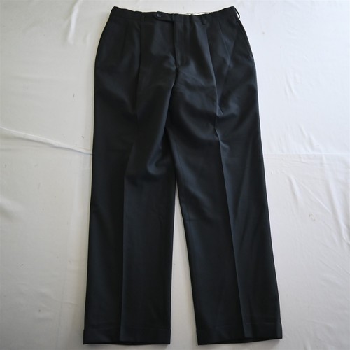 Vtg Corbin USA Made 34x32 Navy Blue 100% Wool Pleated Cuffed Mens Dress ...