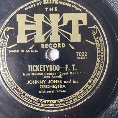 10" 78 RPM-Johnny Jones-Moonlight Becomes You/Ticketyboo/HIT 7022 | eBay