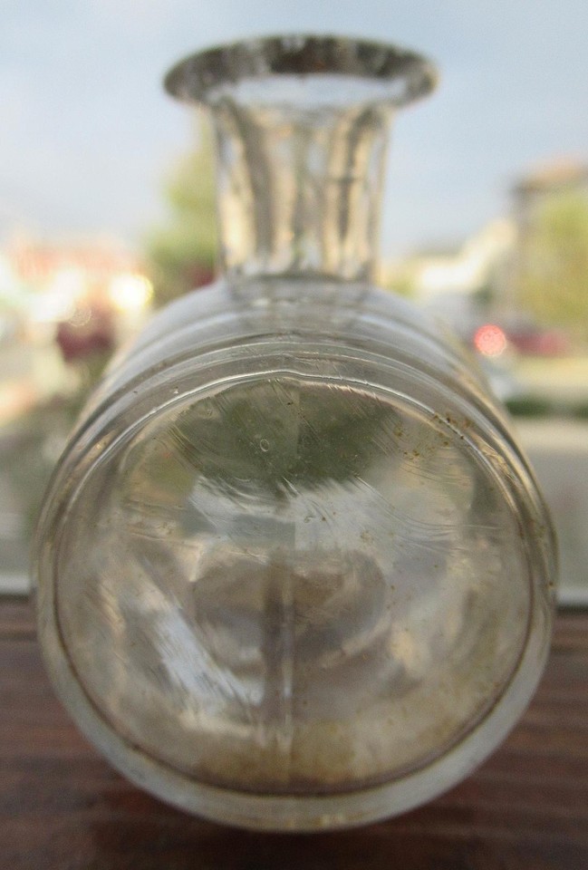 Nice Sparkling Bright Clear Barrel Shape Whittled Open Pontil Inkwell ...