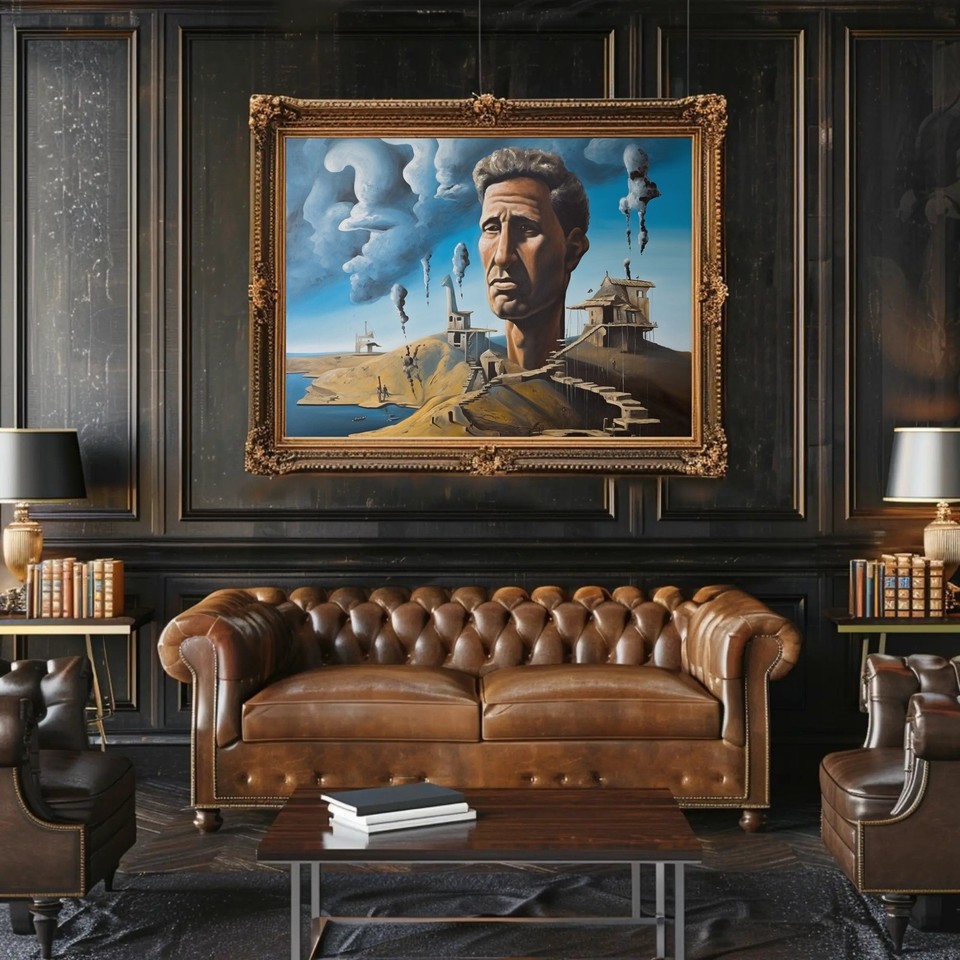 Surreal Face in Desolate Landscape - Abstract or Artistic Poster | eBay