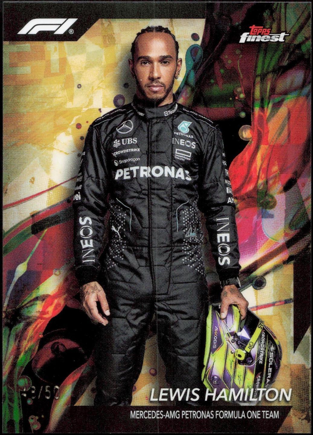 2024 Topps Finest Formula 1 - Common Lewis Hamilton #96 Gold Refractor ...