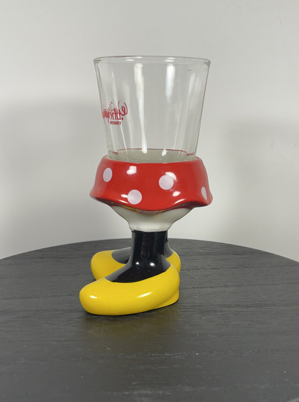 Disney Minnie Mouse Shot Glass Legs Feet Skirt Red Polka Dot Walt ...