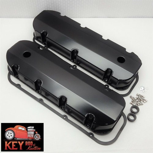 Big Block Chevy Black Fabricated Tall Valve Covers BBC Sheet Metal 454 ...