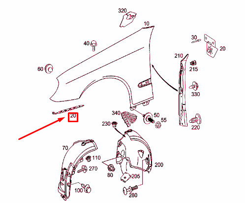 MB E W211 Front Right Intermediate Layer Scuff Guard A2118890295 OEM ...