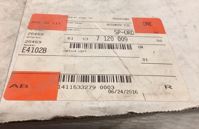 Genuine BMW E90 Chrome Frame and Grille Front Driver Left 51137120009 ...