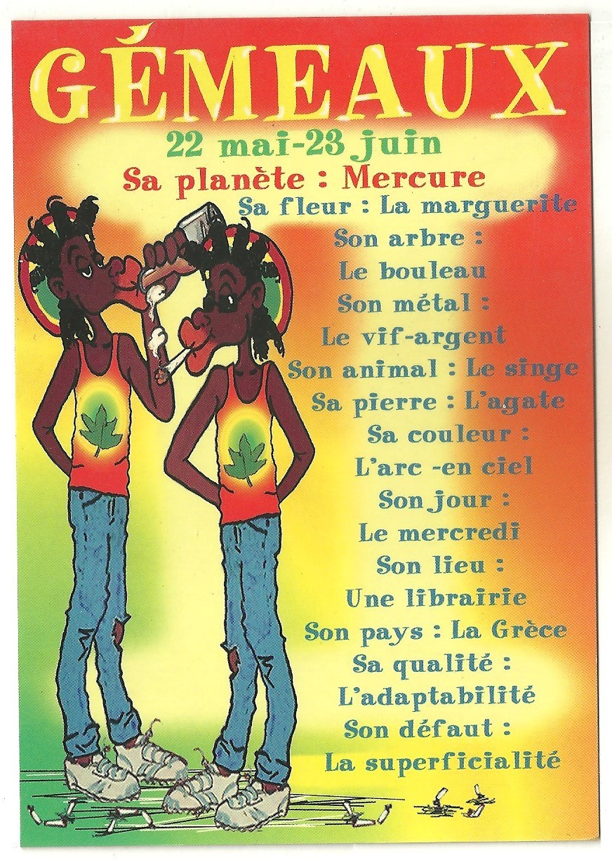 CPM - Postcard Rasta Sign of / The Zodiac Gemeaux | eBay