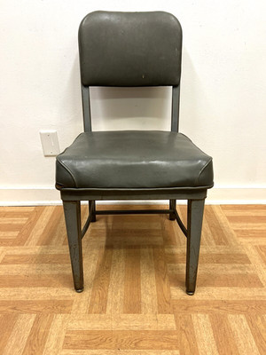 Vintage INDUSTRIAL OFFICE CHAIR desk tanker mid century modern steel ...