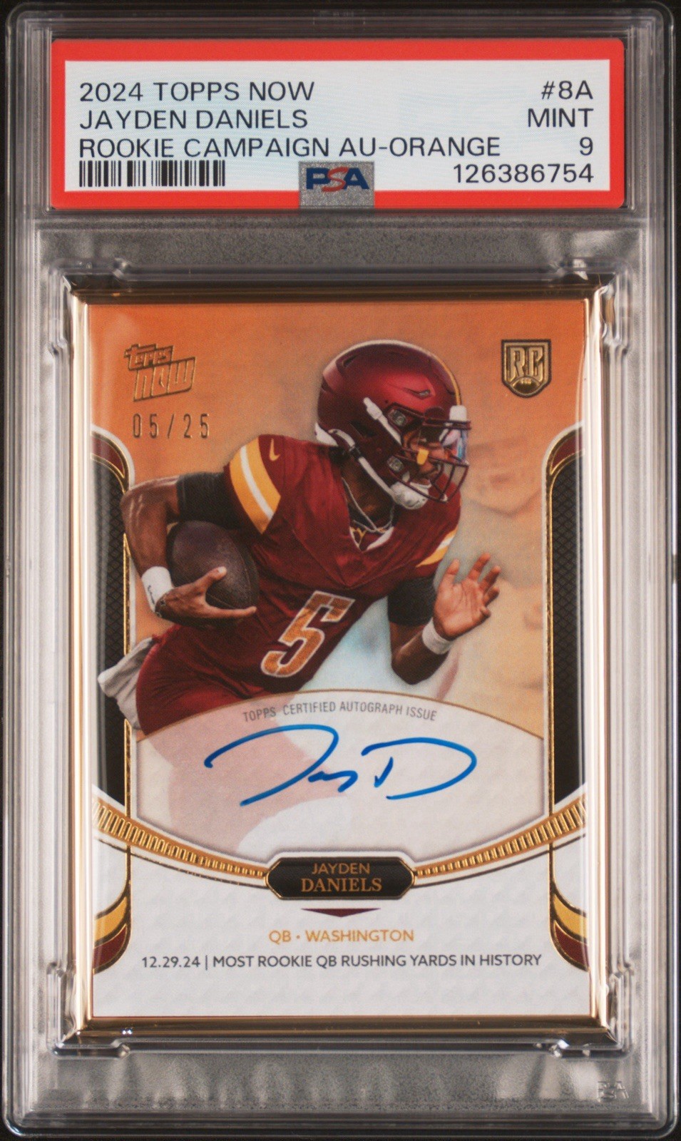 Jayden Daniels 2024 Topps Now Rookie Campaign #10-A Autographs - Black ...