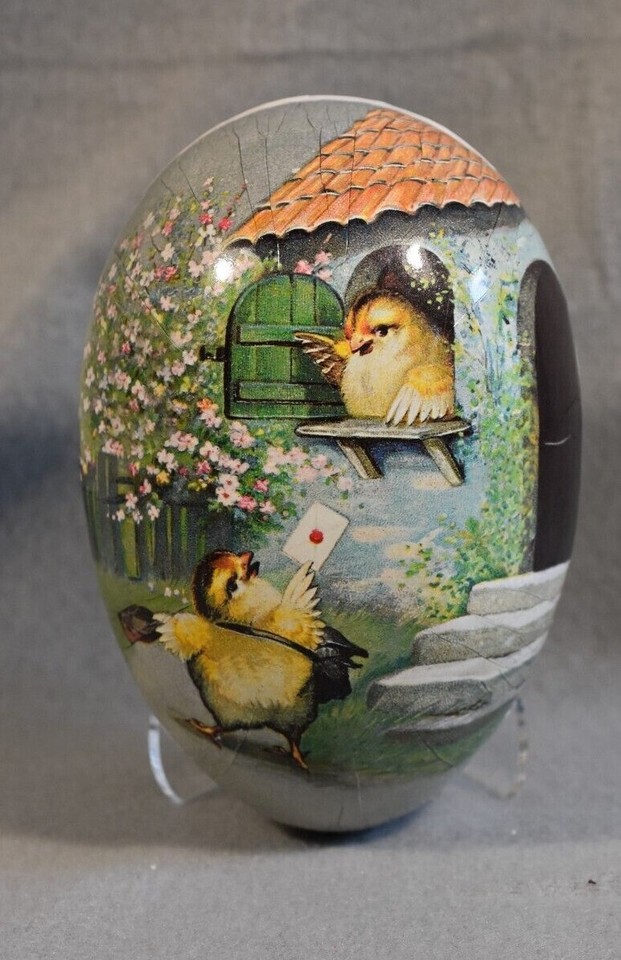 Vintage Paper Mache Easter Egg Candy Container Echt Erzgebirge Germany ...