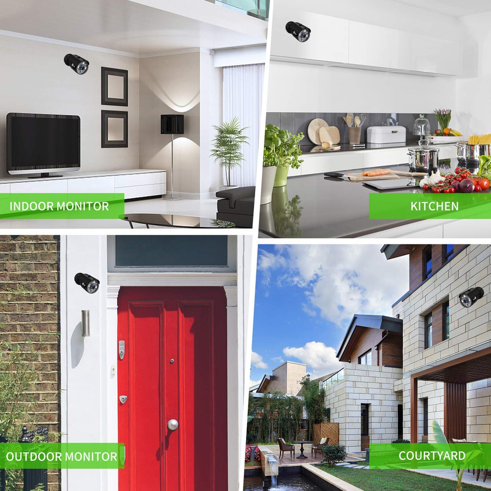 XVIM 1080P HDMI DVR Home Outdoor Security Camera System Night Vision ...