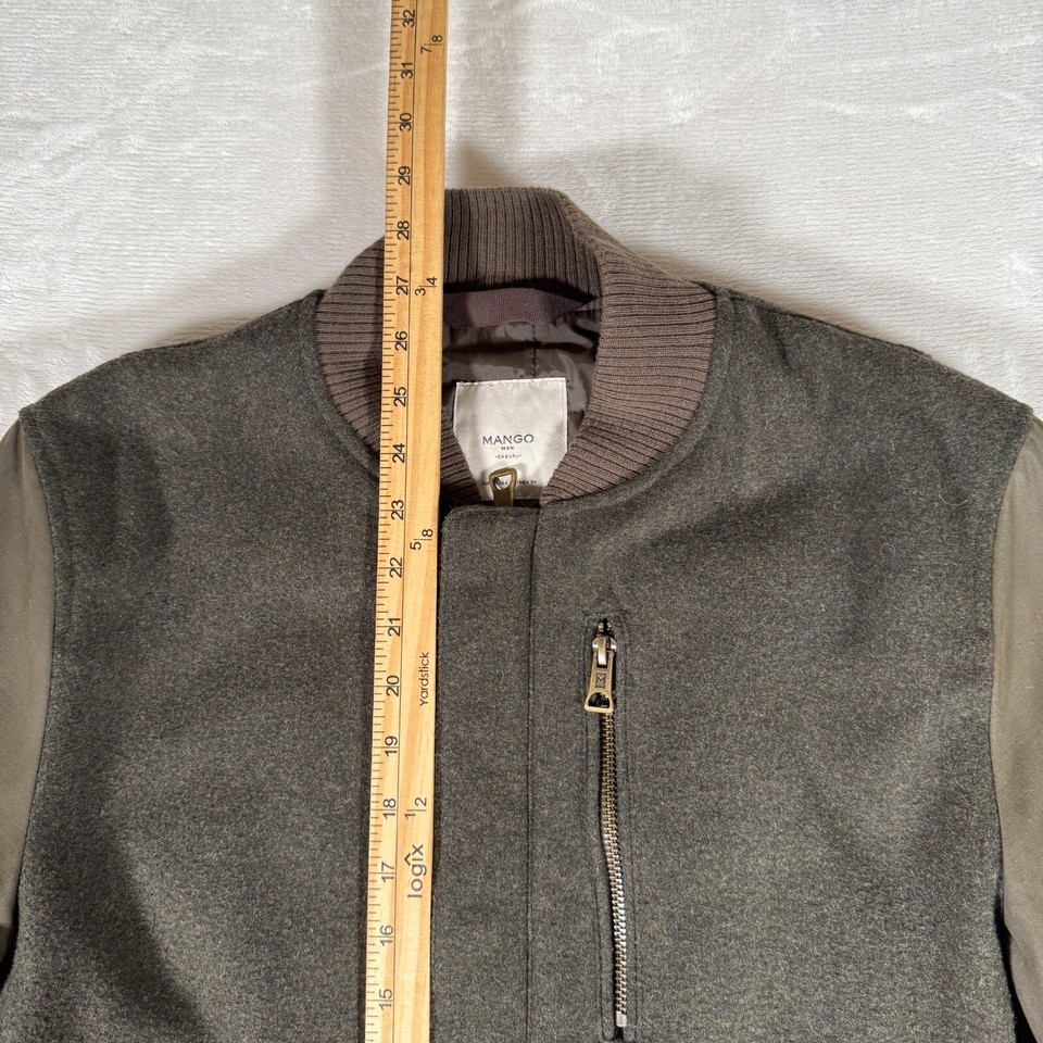 Mango Man Bomber Jacket Size XS Casual Full Zip Snap Closure Brown | eBay