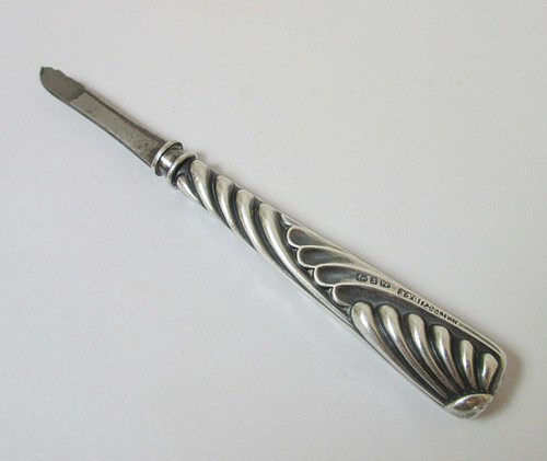 Antique Sterling Silver Pen Ink Eraser Wax Lifter Bishton & Fletcher ...