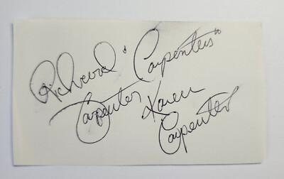 The Carpenters signed cut Karen Carpenter signed Richard Carpenter ...