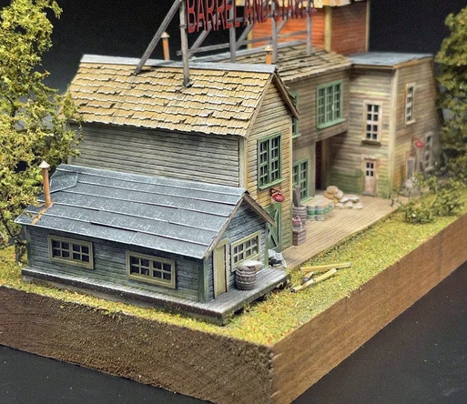 BARREL AND STAVES HO HOn3 Model Railroad Structure Unpaintd Laser Wood ...