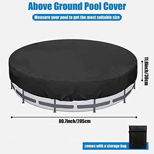 80 inch Round Pool Cover, Pool Covers for Above Ground Pools, 80.7"Dia ...