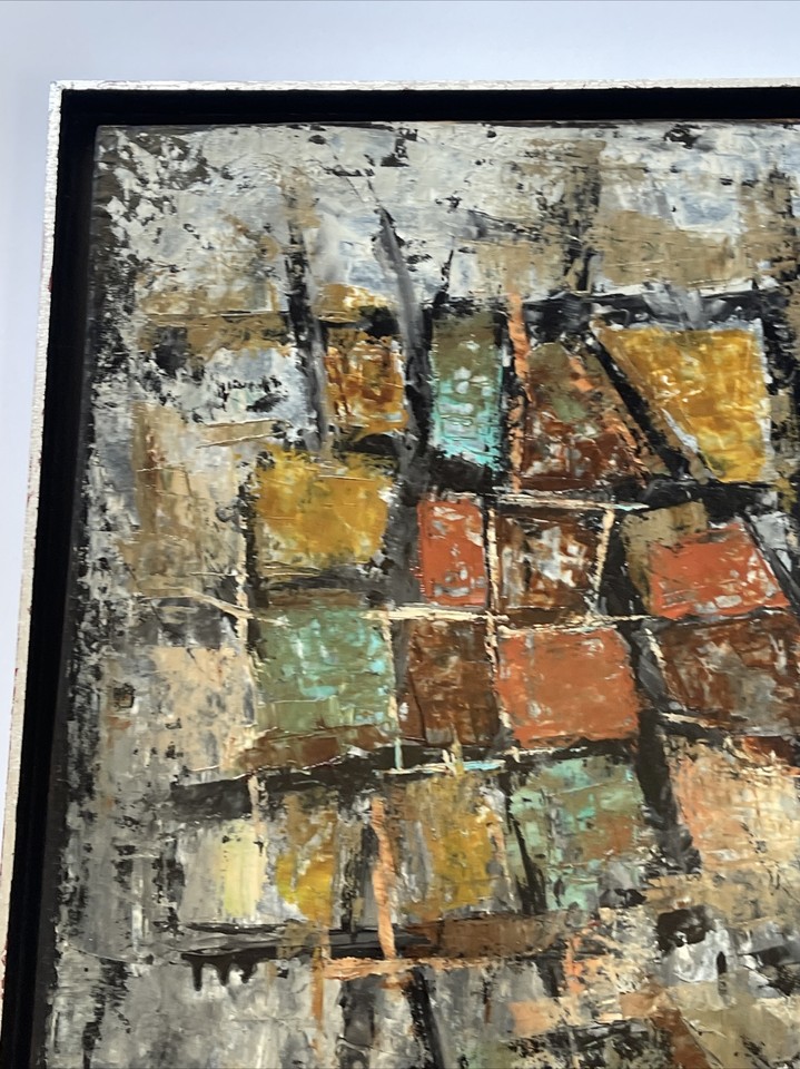 Mid Century Abstract Painting Cubism Modernism Expressionism Omar 1960 ...