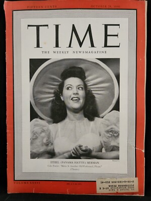 Vintage Time News Magazine October 28 1940 Ethel Merman | eBay