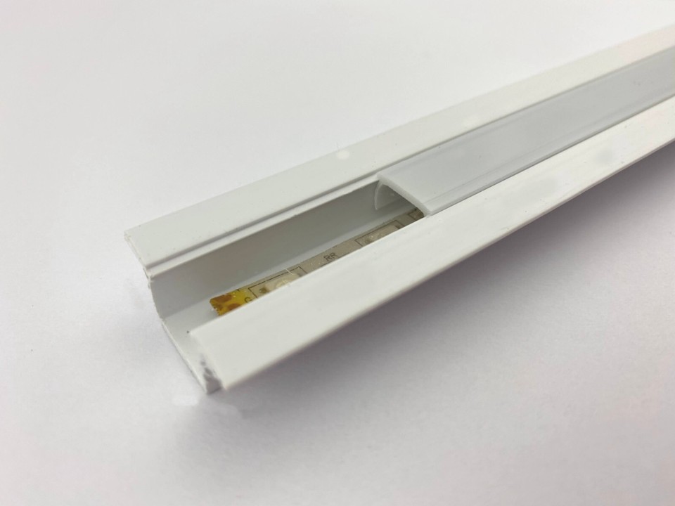 2M LED EINBAU LED PROFIL FLIESEN Rigips Gips Karton Plastik Leiste ...
