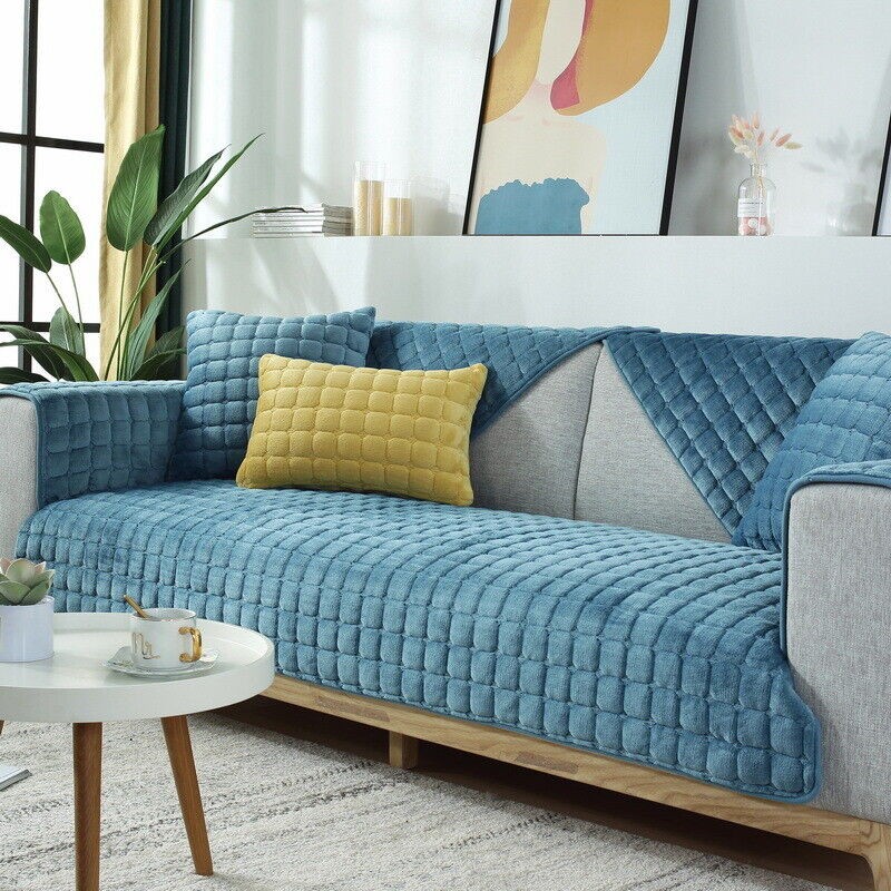 Quilted Sofa Cover Non Slip Square Couch Protector Washable | eBay