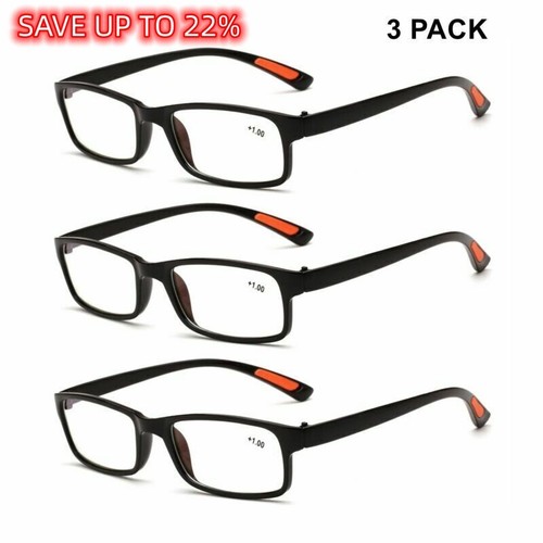 3 Pack Unisex Ultralight Reading Glasses Flexible Reader 1.0 2.0 3.0 1. ...