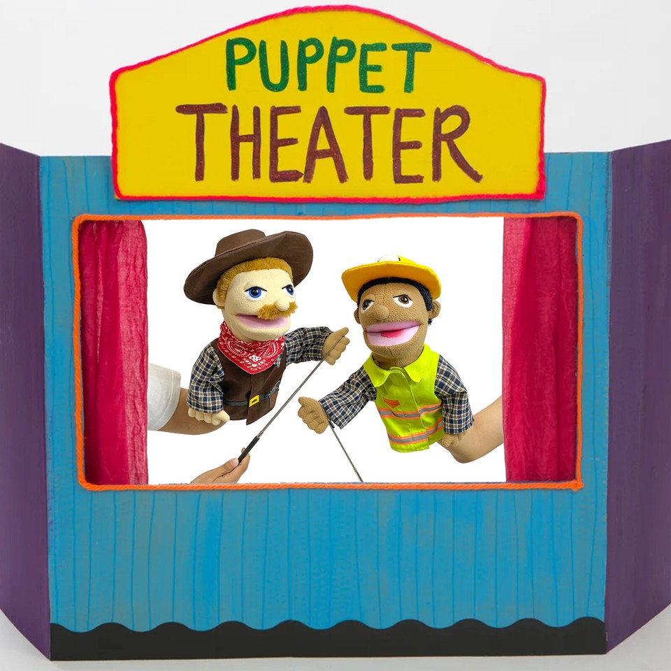 Children's toys Cowboy Career Hand Puppet with Retractable Puppet ...