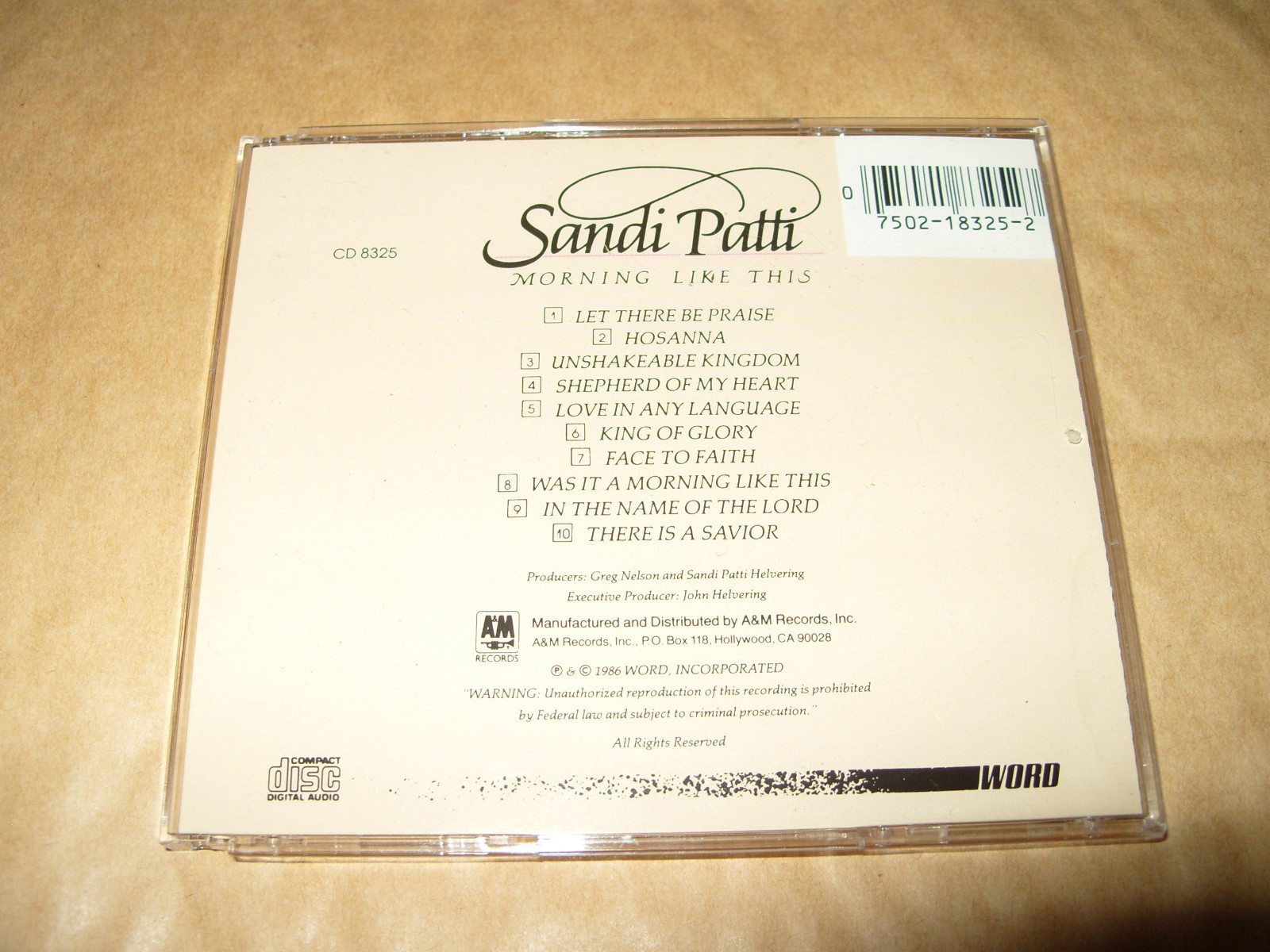 Sandi Patti -Morning Like This 10 tracks 1986 Made In Japan cd Ex ...