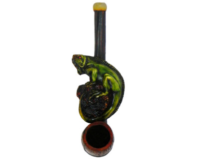 Iguana Lizard Handmade Tobacco Smoking Small Hand Pipe Green Reptile ...