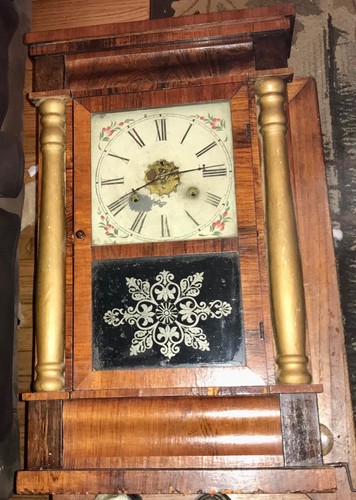 Antique New Haven Clock Company Weight Driven Mantle Clock With Key ...