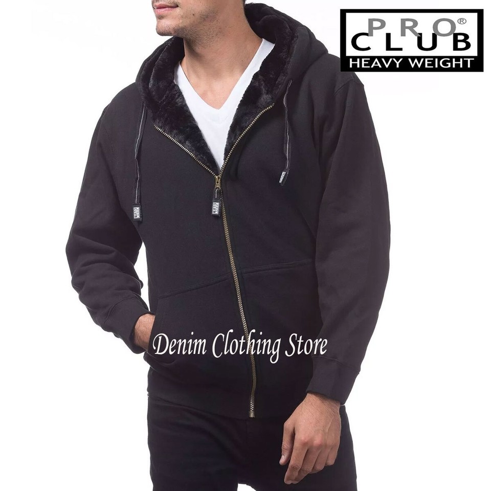 Pro Club Pile Full Zip Up Hoodie Heavyweight Thick Jacket Sweatshirts ...