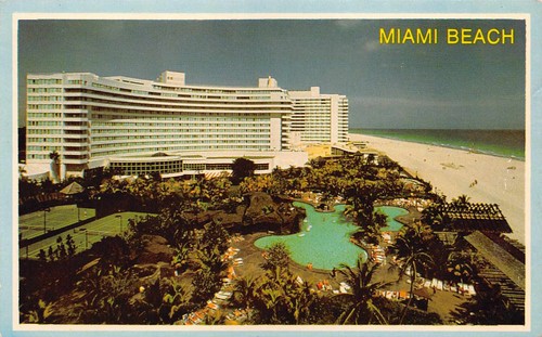 FL - COOL! 1985 FLORIDA The Fontainebleau Hilton Hotel Pool at Miami ...