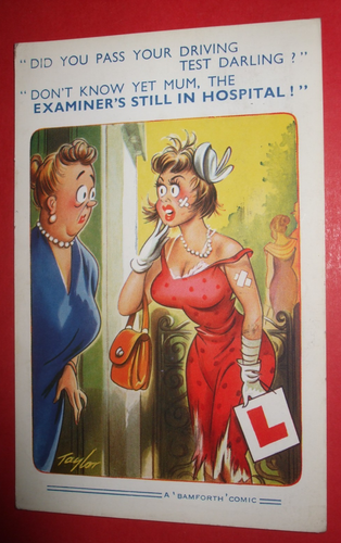 BAMFORTH Comic BUSTY LADY LEARNER DRIVER L DRIVING TEST EXAMINIER IN ...