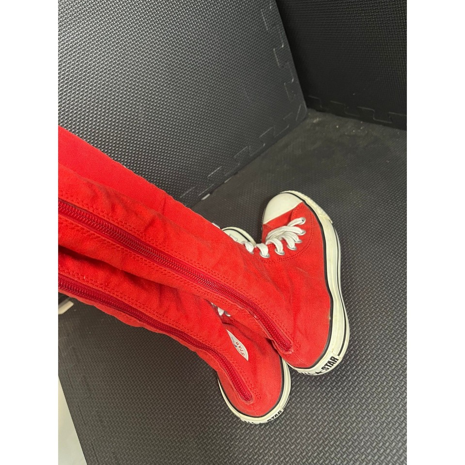 Rare Vintage Chuck Taylor Converse All Star Calf/Knee Red Sneakers Lace ...