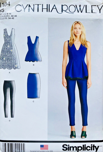 SIMPLICITY 1104 SIZES 6 8 10 12 14 DRESS TUNIC SKIRT LEGGING *UC/FF | eBay