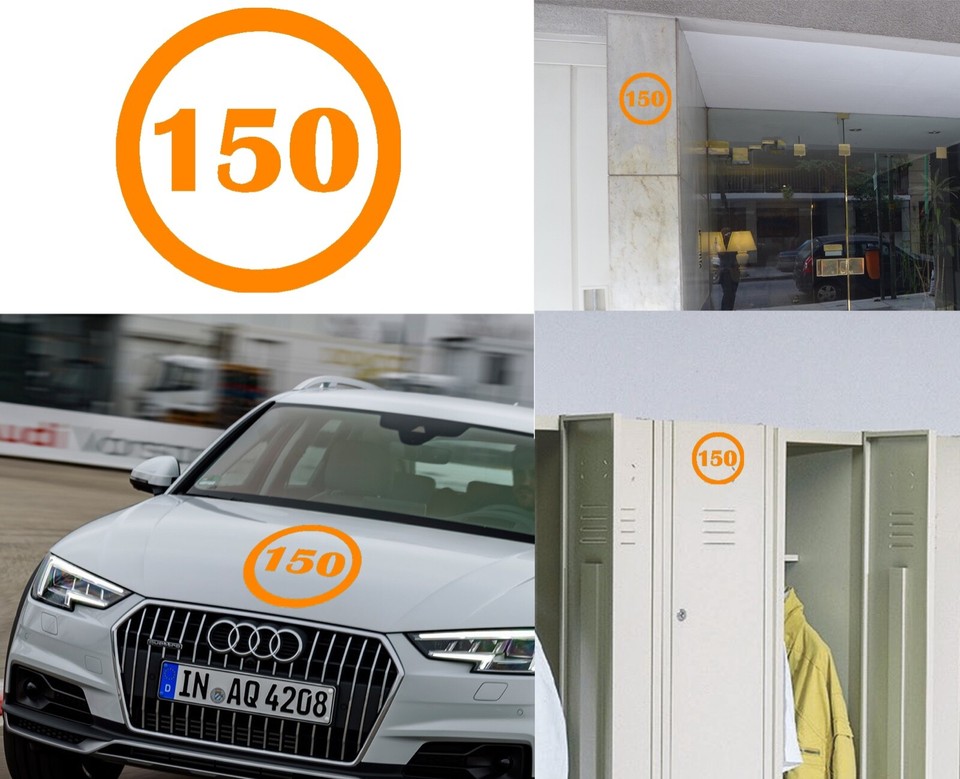 Number 150 Sticker Vinyl Cut. Adesivo Vinile Taglio Numero 150 | eBay