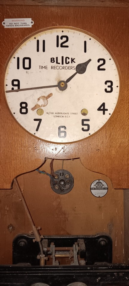 Clocking in Machine/Time Recorder. Blick of Aldergate Street London EC1 ...