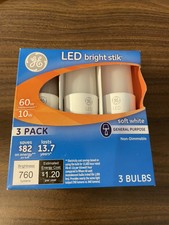GE LED Light Bulbs Soft White Bright Stick 10LS/SW 3/96 3yd8 10w K141 ...
