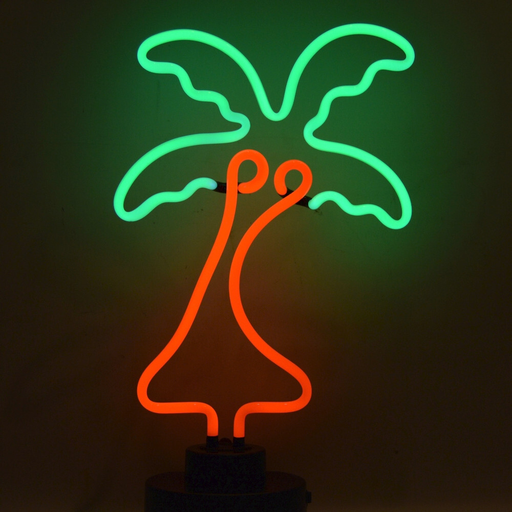 Palm Tree Tropical Florida Neon sign sculpture hand blown glass Table ...