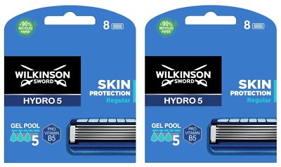 Wilkinson Sword Hydro 5 Razor Blades 2 x 8 Packs Mens Shaving Genuine ...