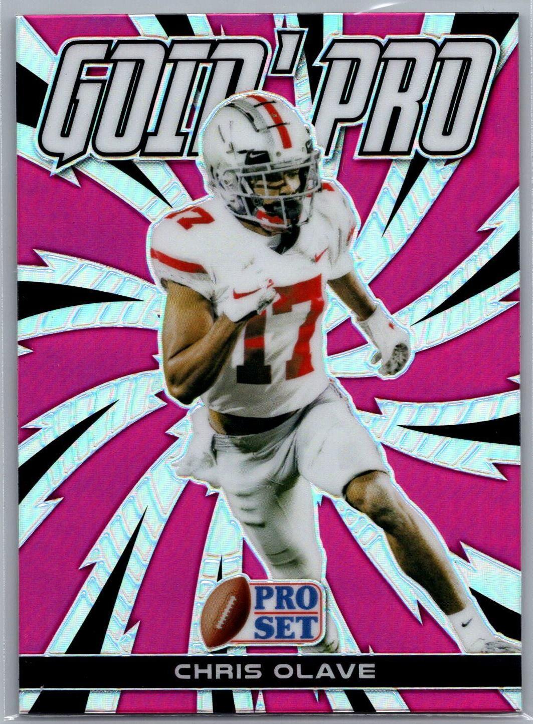 2022 Leaf Pro Set Draft - Metal Goin' Pro Chris Olave #GP-CO1 Pink ...