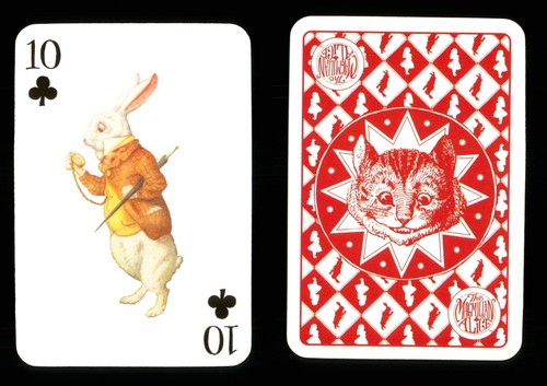 1 x playing card Alice in Wonderland – White Rabbit - 10 of Clubs S22 ...