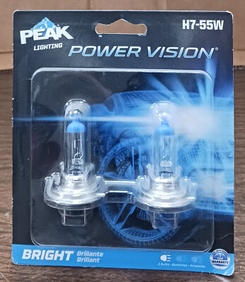 Peak Lighting Power Vision Halogen Headlamp H7-55W ***2 PACK*** | eBay