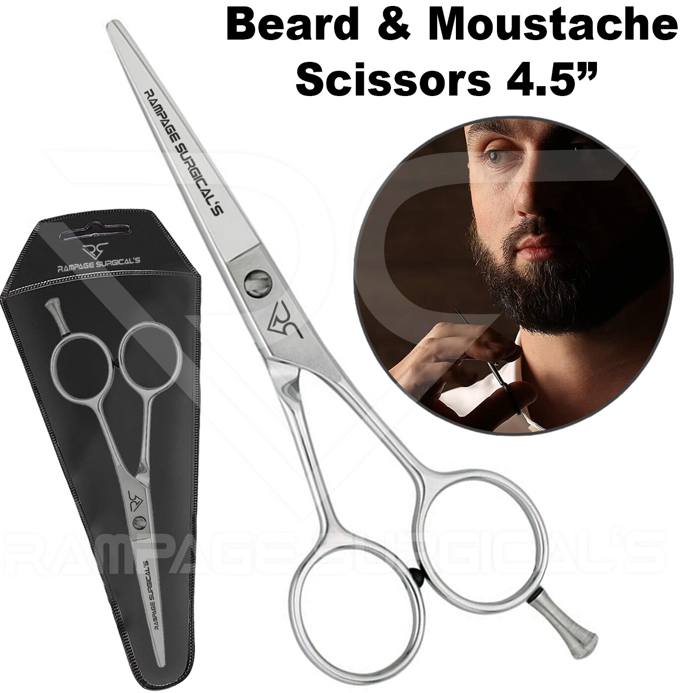 Moustache Nose Hair Scissors Facial Grooming Beard Hair Steel Scissor 4 ...