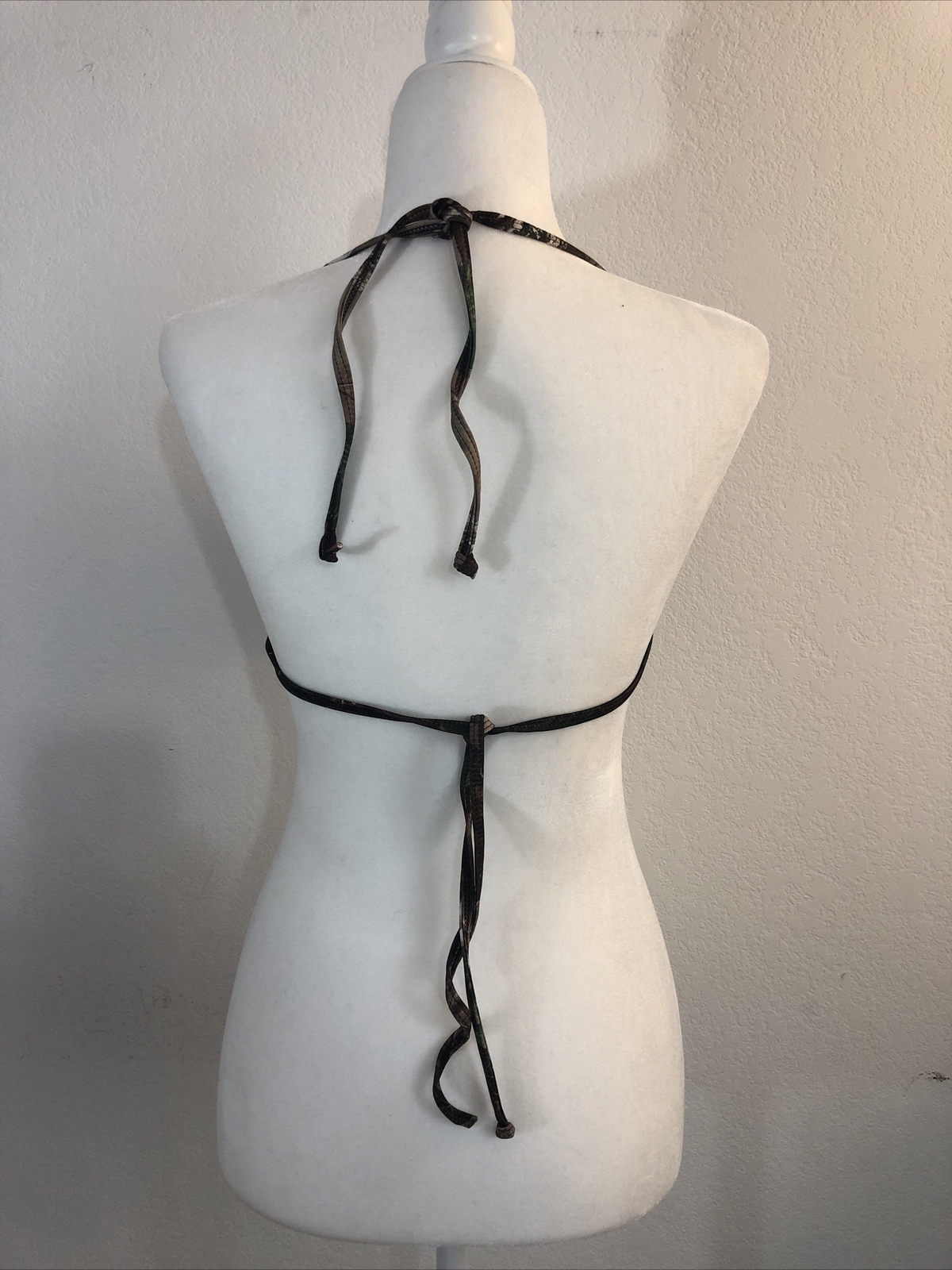 Camo String Bikini Top Neon Trim Padde Camouflage Swi… - Gem