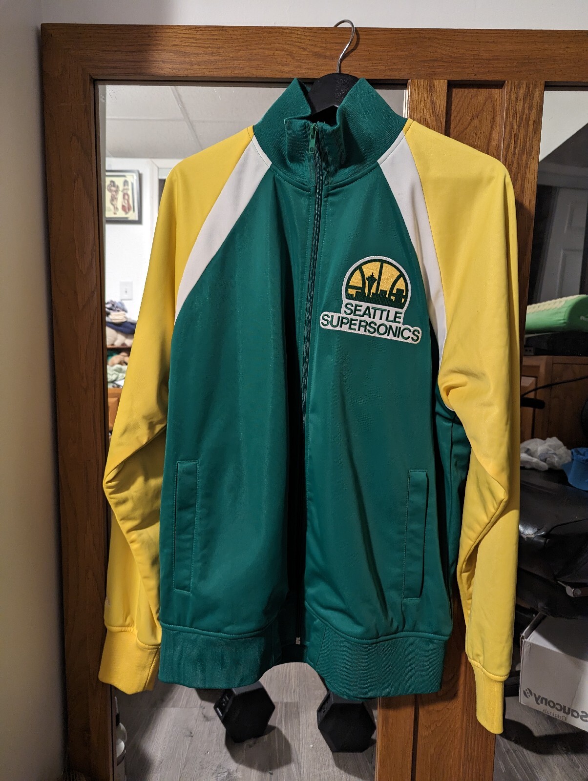Mitchell & Ness Seattle Supersonics Track Jacket Lined Large Vintage | eBay