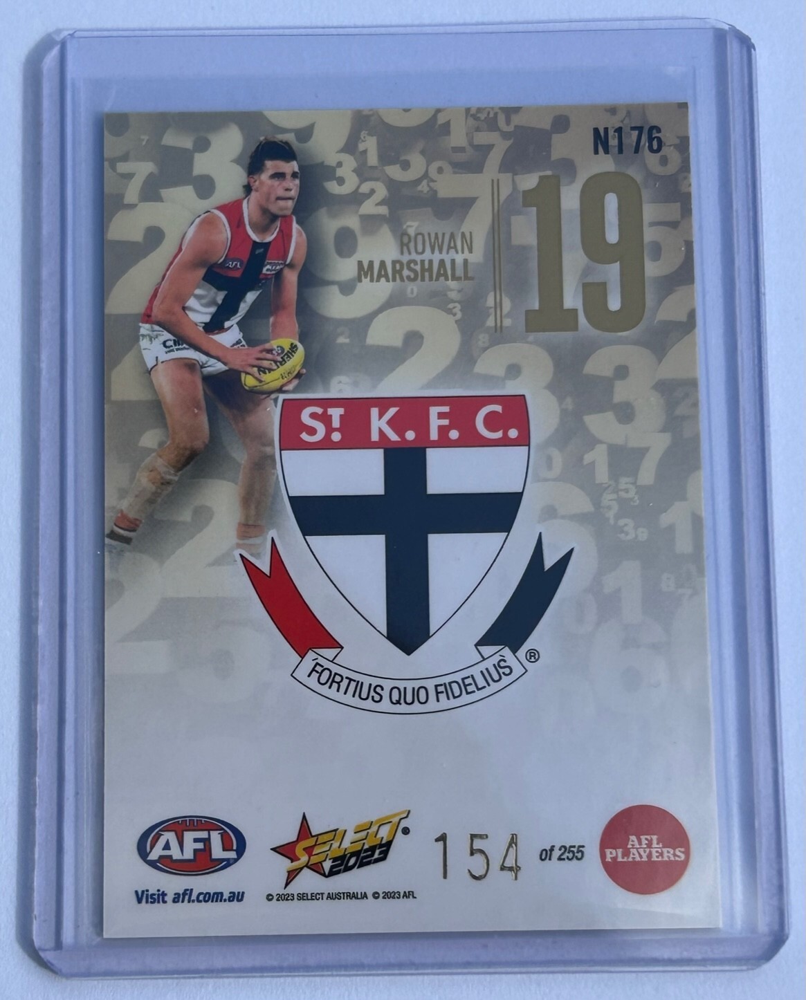 Select AFL Footy Stars 2023 - ROWAN MARSHALL St Kilda Numbers N176 #154 ...