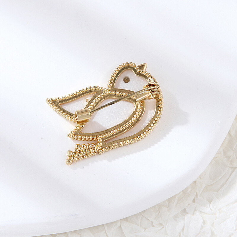 White Enamel Bird Brooch Dove of peace Brooch For Party Banquet ...