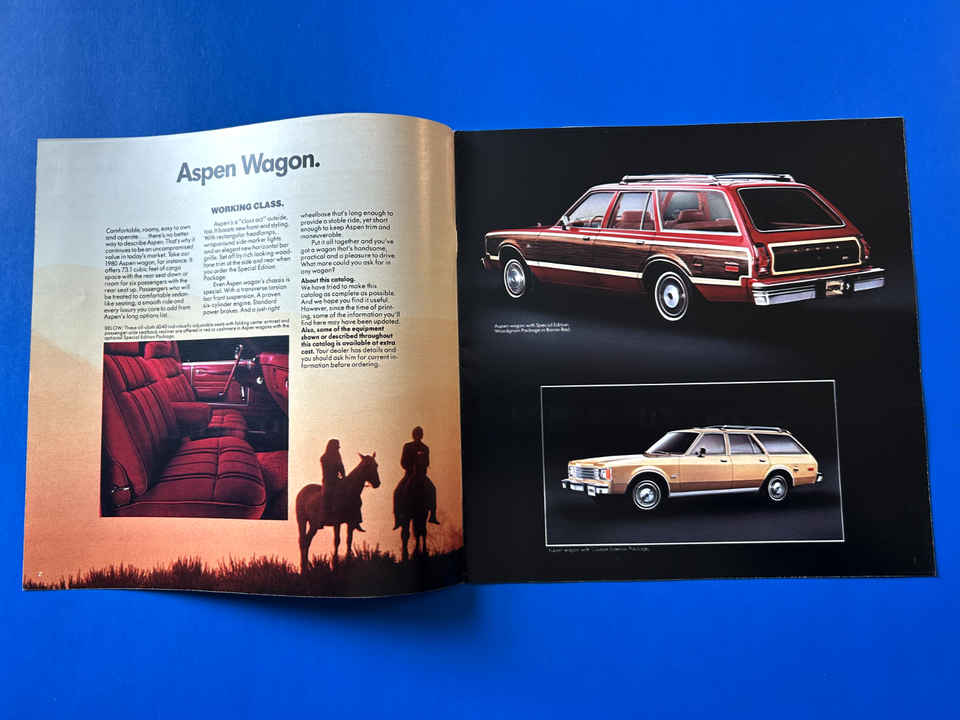 ORIGINAL 1980 Dodge Aspen Original Car Dealer Sales Brochure Catalog | eBay