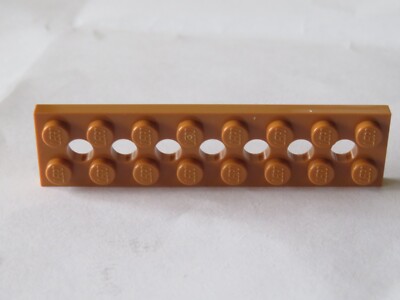 LEGO 4 x Medium Nougat Technic, Plate 2 x 8 with 7 Holes 3738 new | eBay UK